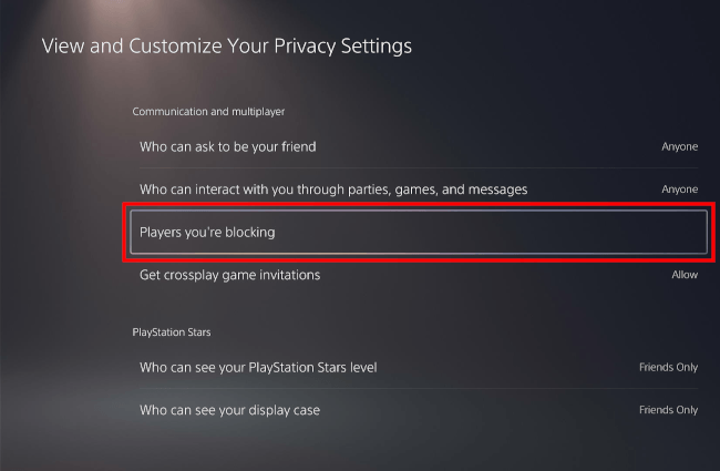How to view blocked players on your PS5 (step by step)