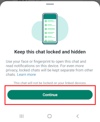 How to lock a WhatsApp chat on Android