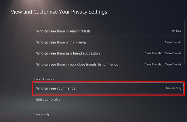 How to hide your friends list on your PS5