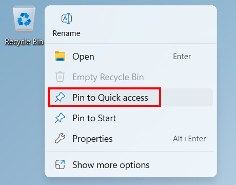 How to show or hide the Recycle Bin on Windows 11