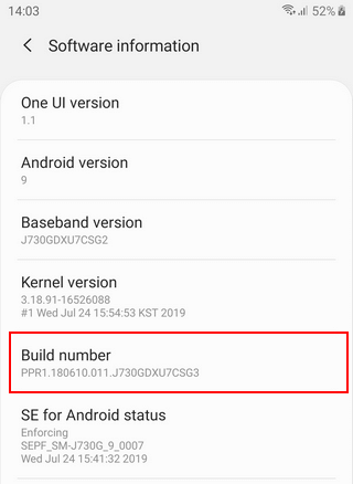 How to enable developer options on a Samsung phone
