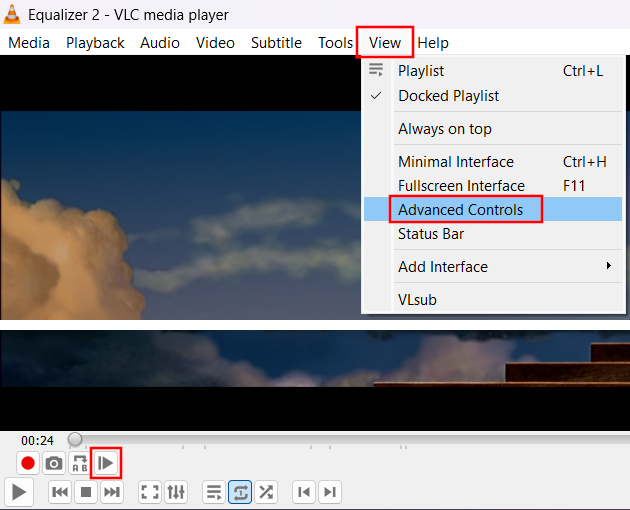 How to go frame by frame in VLC Media Player
