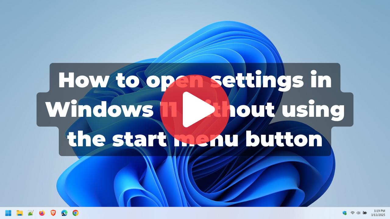 How to open settings in Windows 11 without using the start menu button