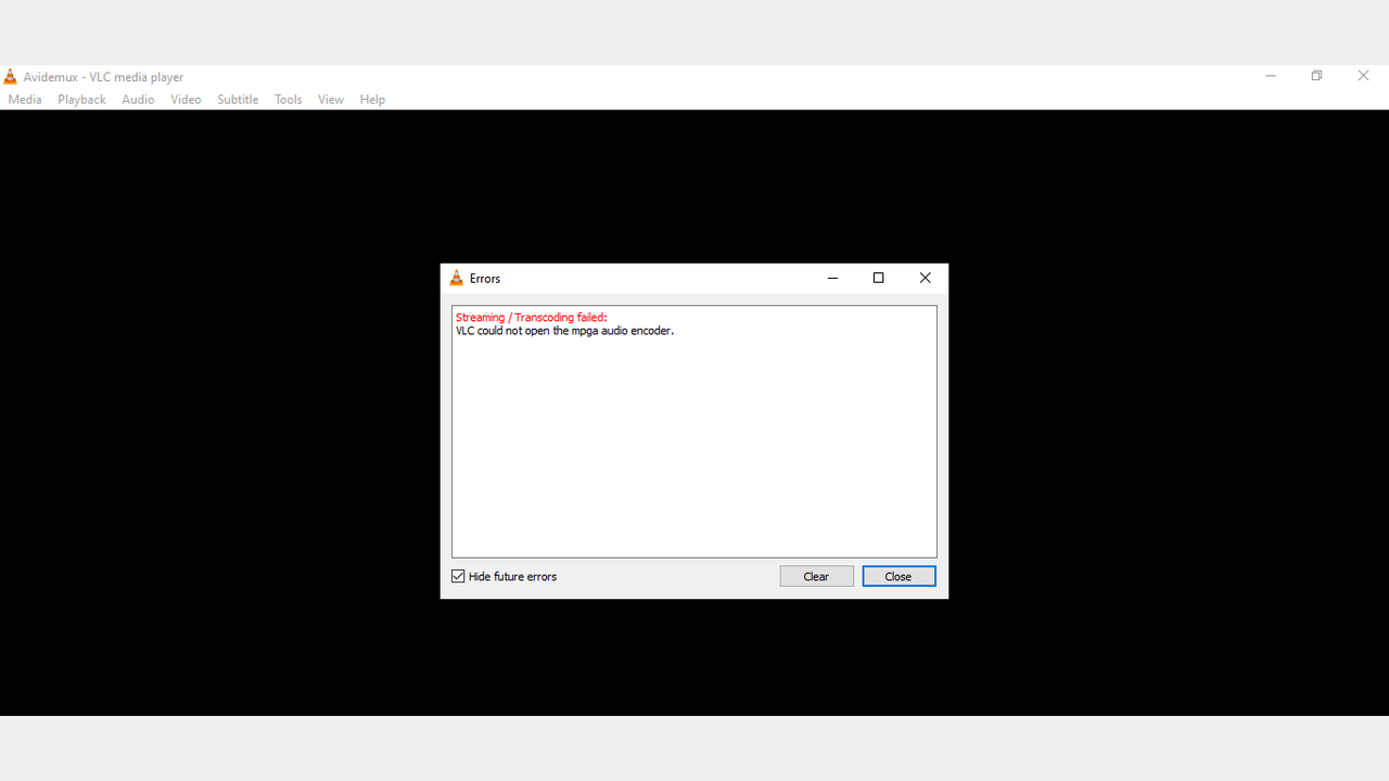 How to fix 'VLC could not open the mpga audio encoder'
